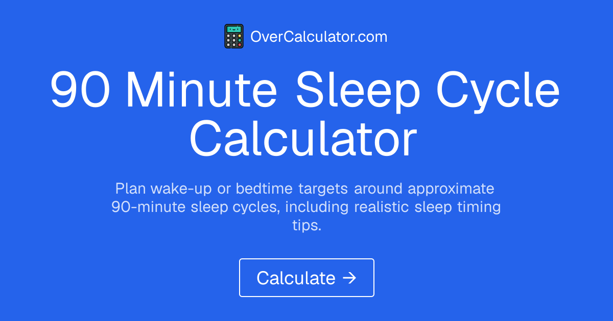 90 Minute Sleep Cycle Calculator